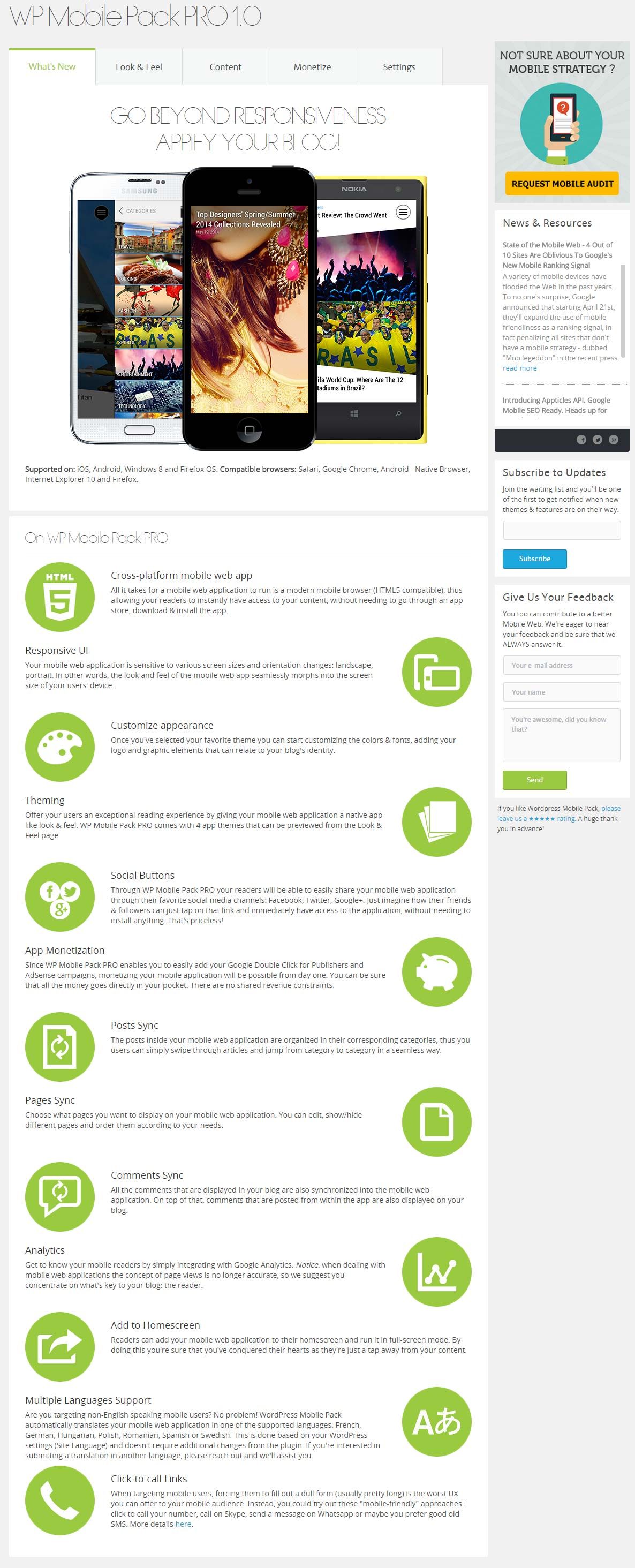 WordPress Mobile Pack PRO by Appticles | Codester