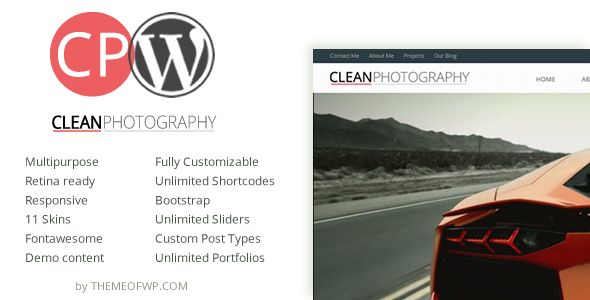 CleanPhotography - Wordpress Photography Theme by Themeofwp | Codester
