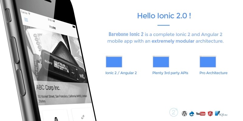Barebone Ionic 2 - Full App Template by Appseed | Codester