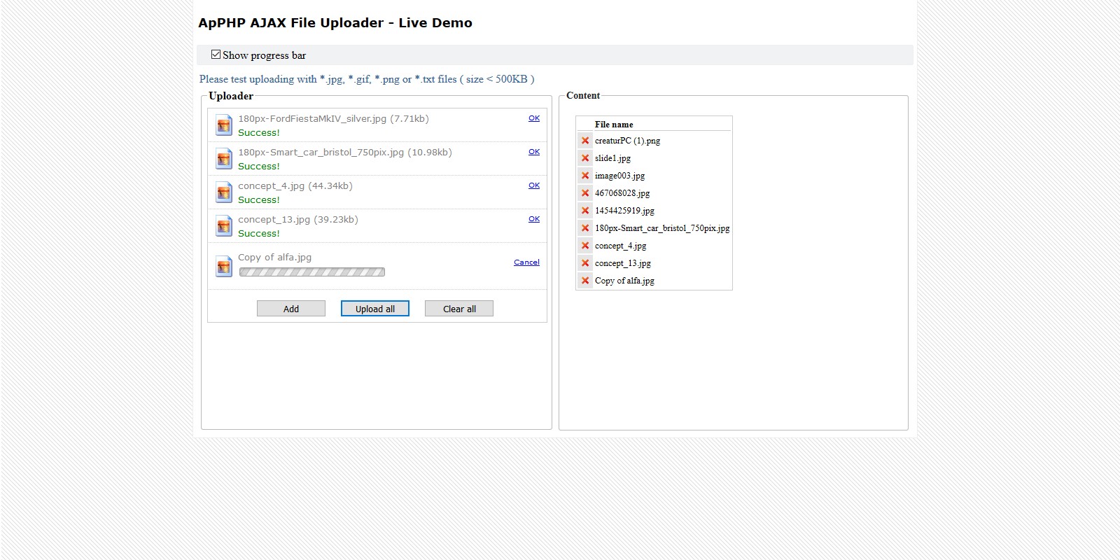 Php Ajax Multiple File Uploader Script By Apphpcom Codester 0131