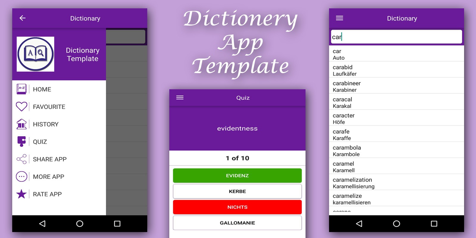 Dictionary Android App Template by Einstech | Codester