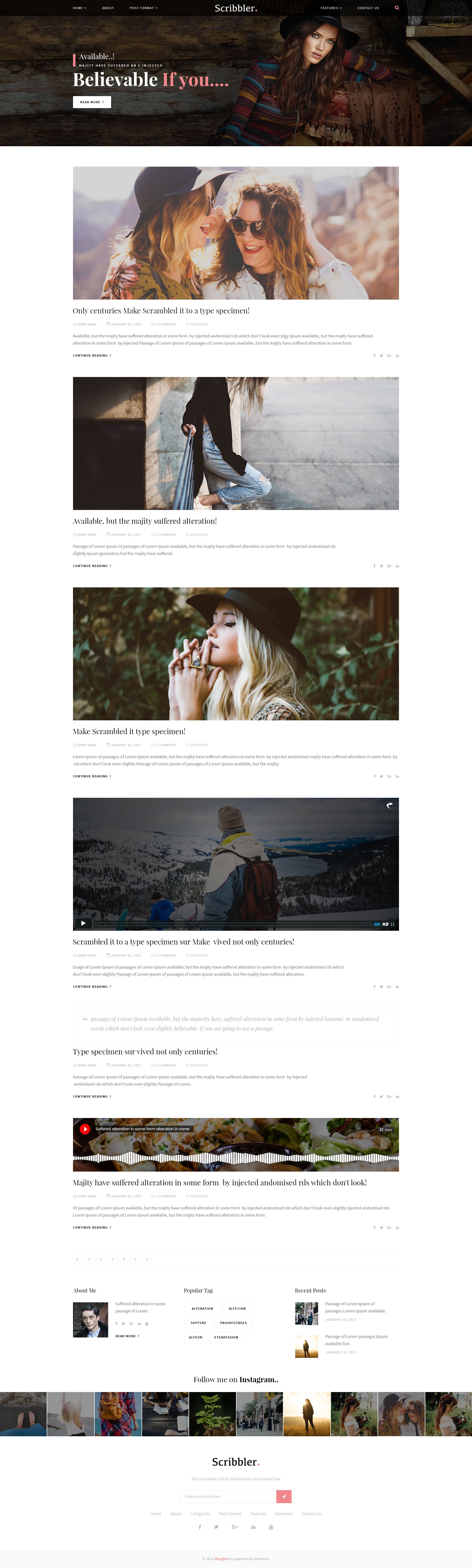 Scribbler - Lifestyle HTML Template by Multidots | Codester