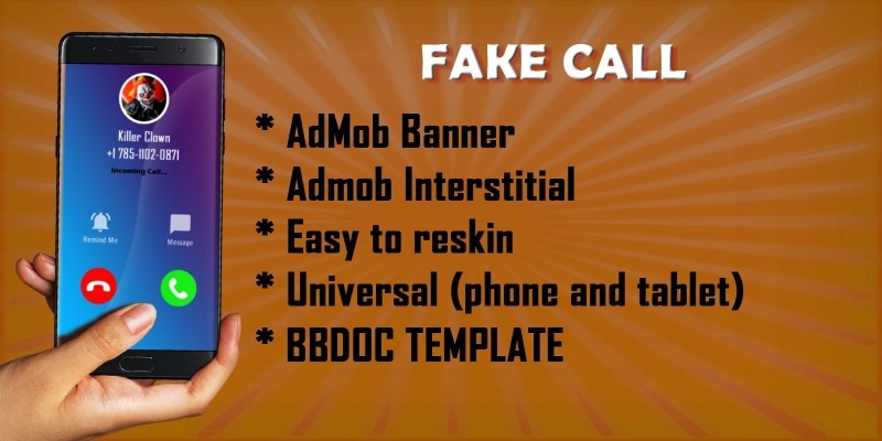 Fake call clown - Buildbox BBDOC Template by GameBuildbox | Codester