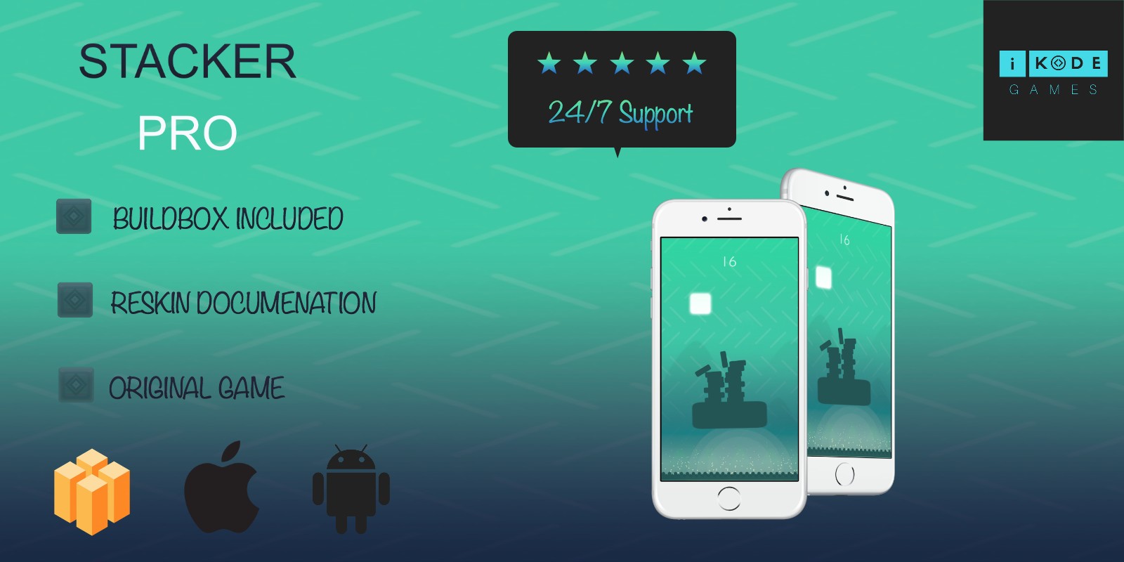 Stacker Pro - Buildbox Game Template by IKodeGames | Codester