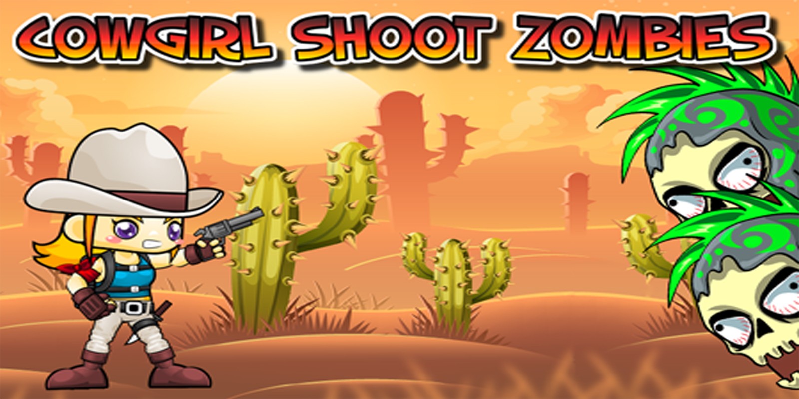 Cowgirl Shoot Zombies - Construct 2 Template by Atlasplus | Codester
