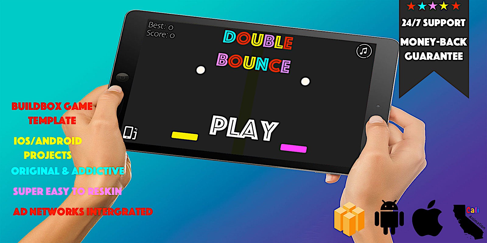 Double Bounce - Buildbox Template by Cookiegames | Codester