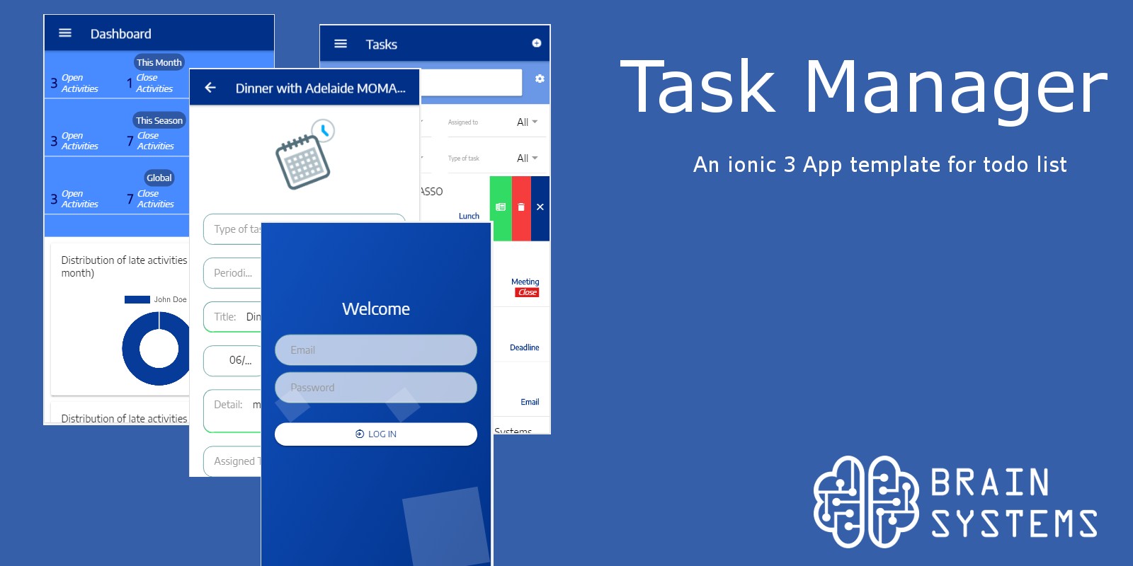 Task Manager - Ionic 3 App Theme by BrainSystemsltd | Codester