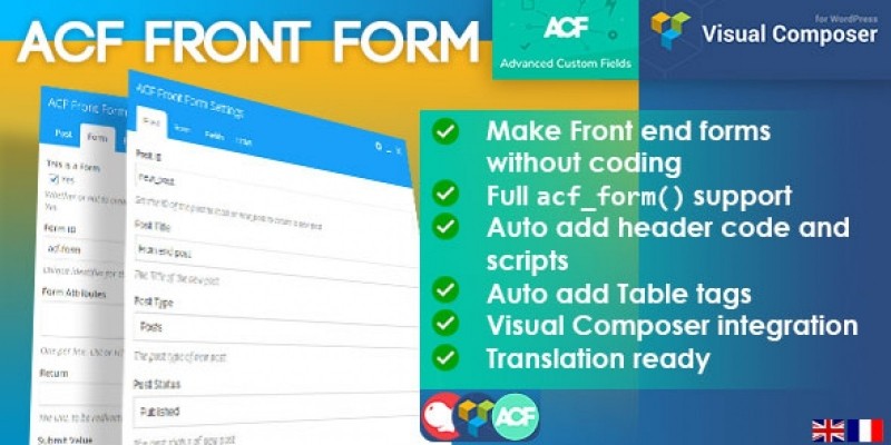ACF Front Form with Visual Composer Integration by Armediacg | Codester