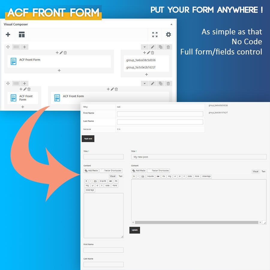 Acf Front Form With Visual Composer Integration By Armediacg Codester