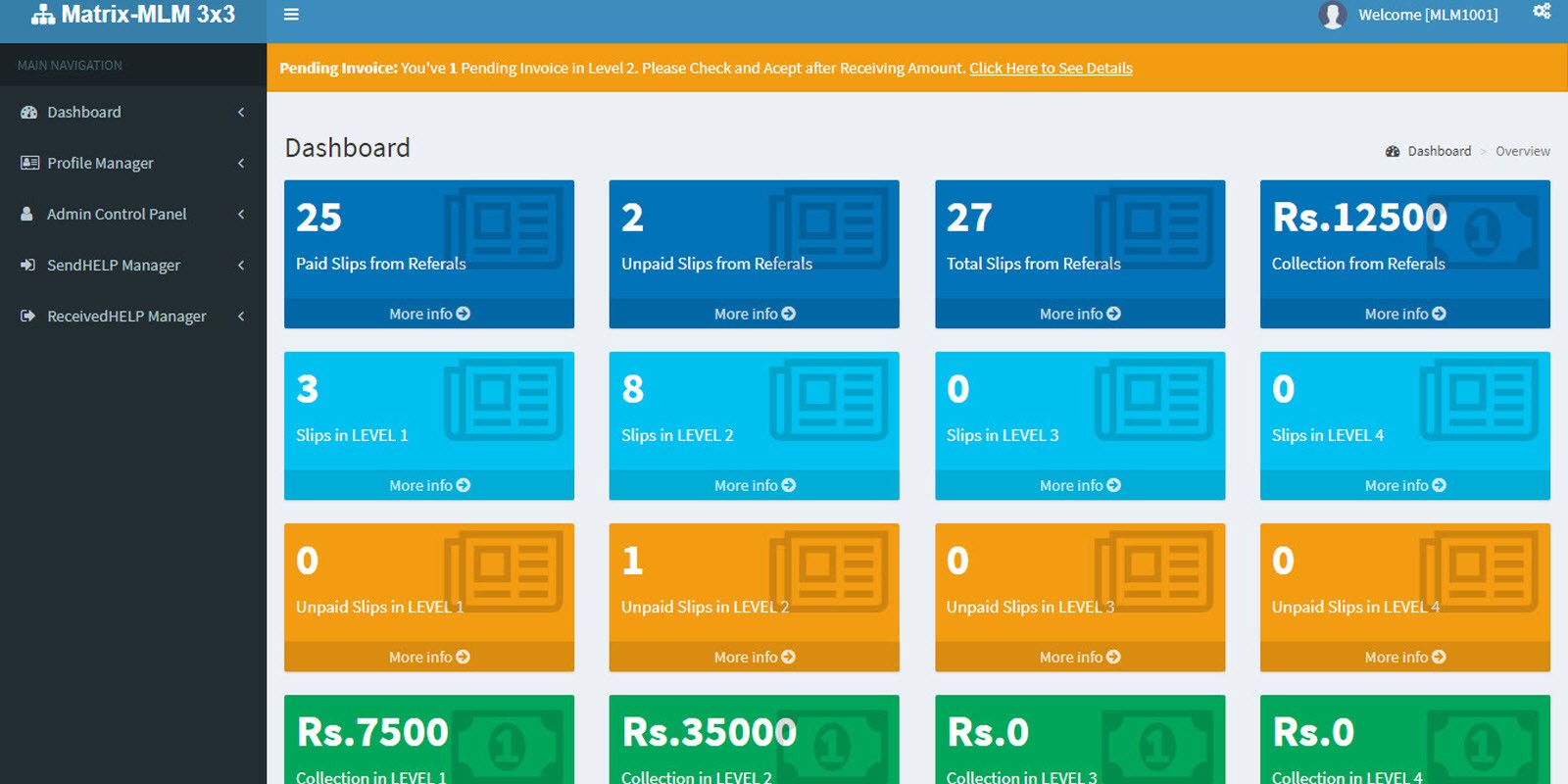 Matrix MLM 3x3 - Autofill User2User Donation Plan by Domainsrock | Codester