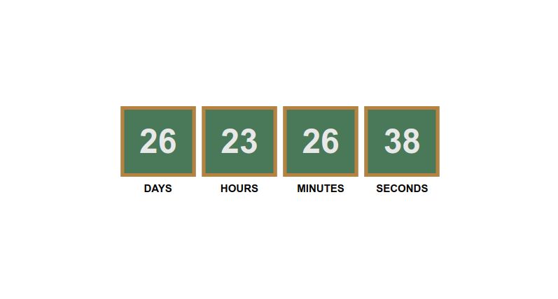 Chalkboard Theme Countdown Timer Javascript By Leesc22 Codester