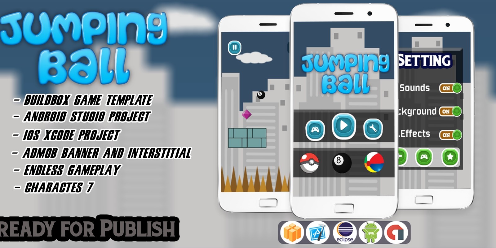 Jumping Ball - Buildbox Template by Mensell | Codester