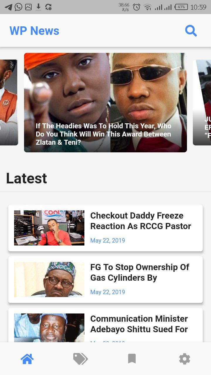 Flutter Wp News App Android And Ios Source Code By Jideguru Codester