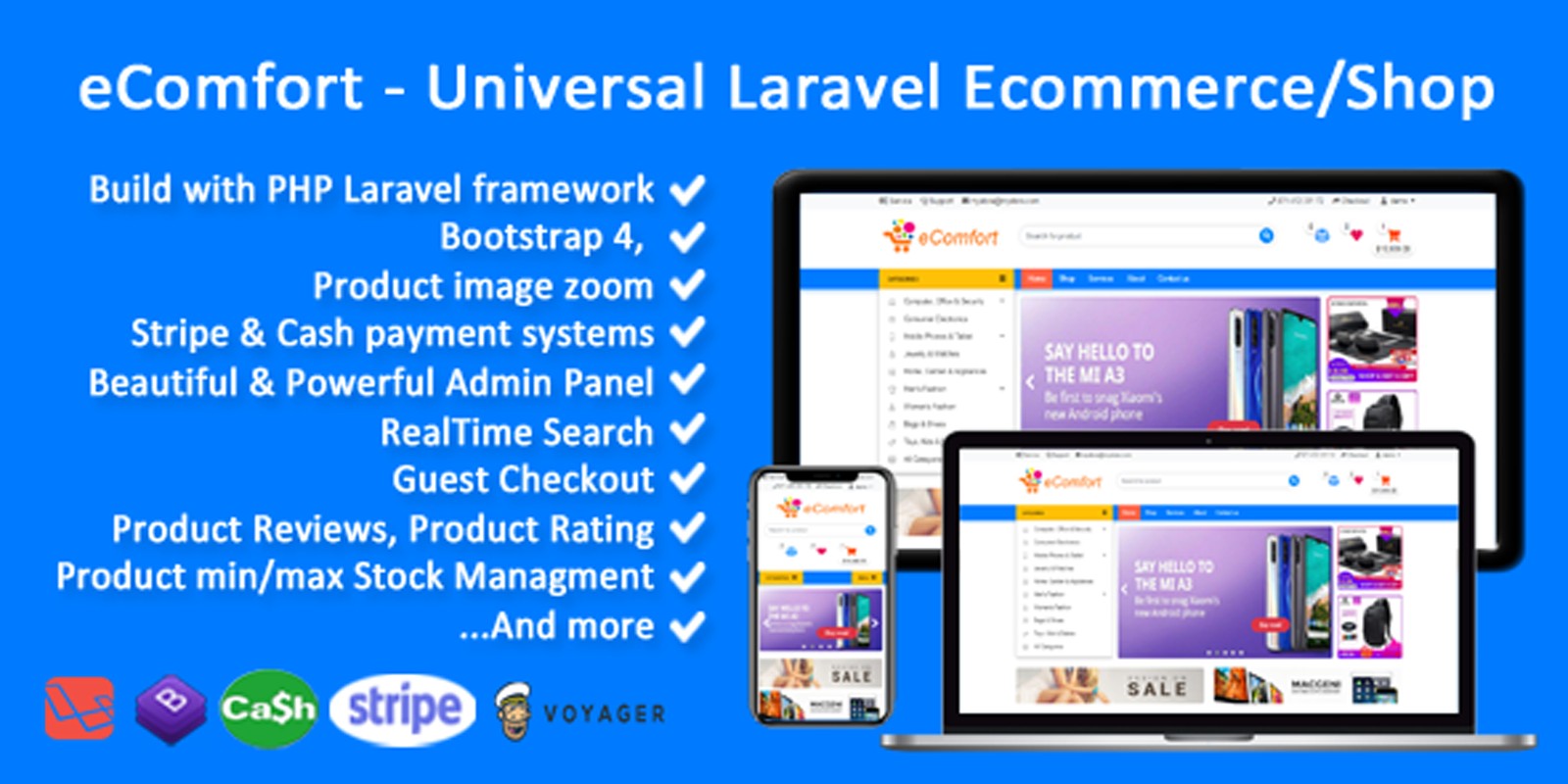 Ecomfort - Universal Laravel Voyager Shop by SoonunSoft | Codester