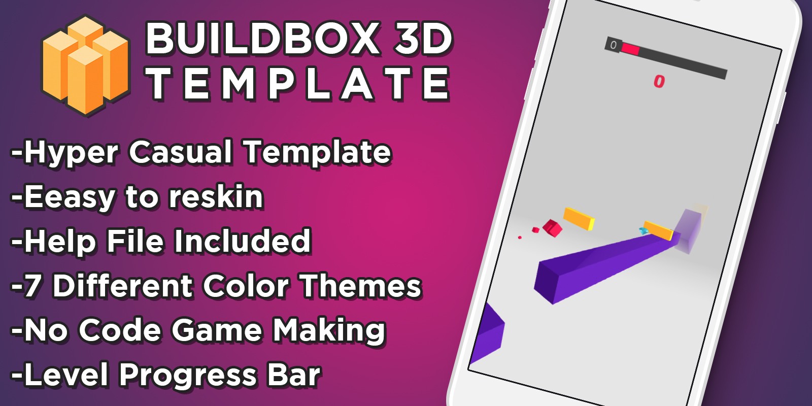 Flippy Cube - Buildbox 3D Hyper Casual Game by Volkankutlubay | Codester