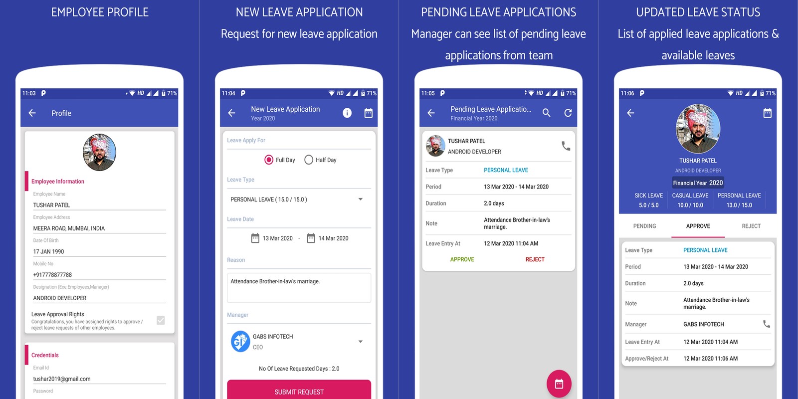 Leave Application Android Source Code By Gabsinfotech Codester 3918