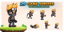 Ninja 2D Game Character Sprites by DionArtworks | Codester