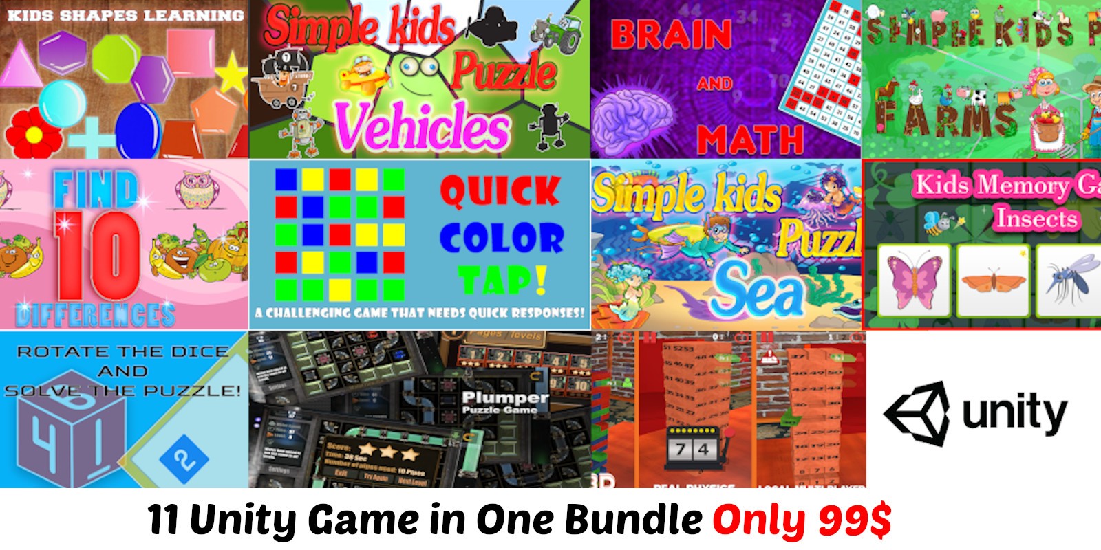 Unity Bundle - 11 Puzzle Games by DigiSmile | Codester