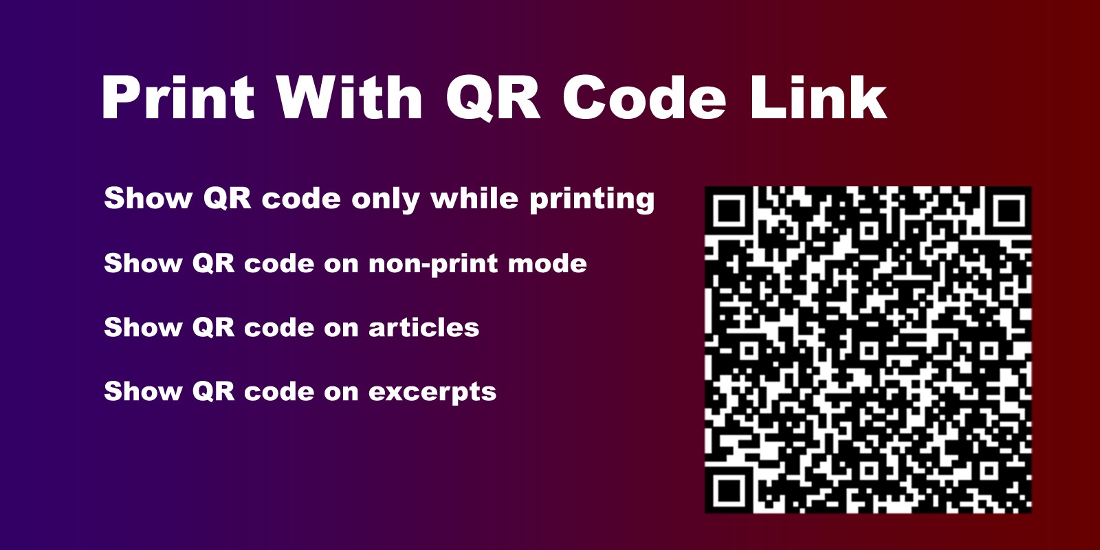 Print With QR Code Link WordPress Plugin By Multiplewebtools Codester