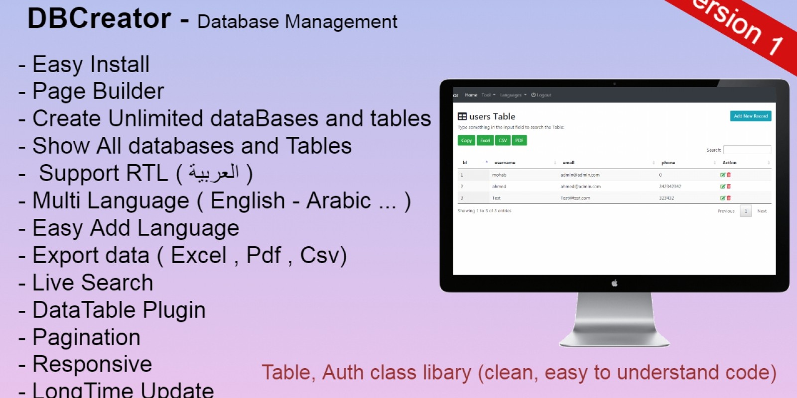 DBCreator - Database Management Fully Ajax Support by Mohabmamdouh ...