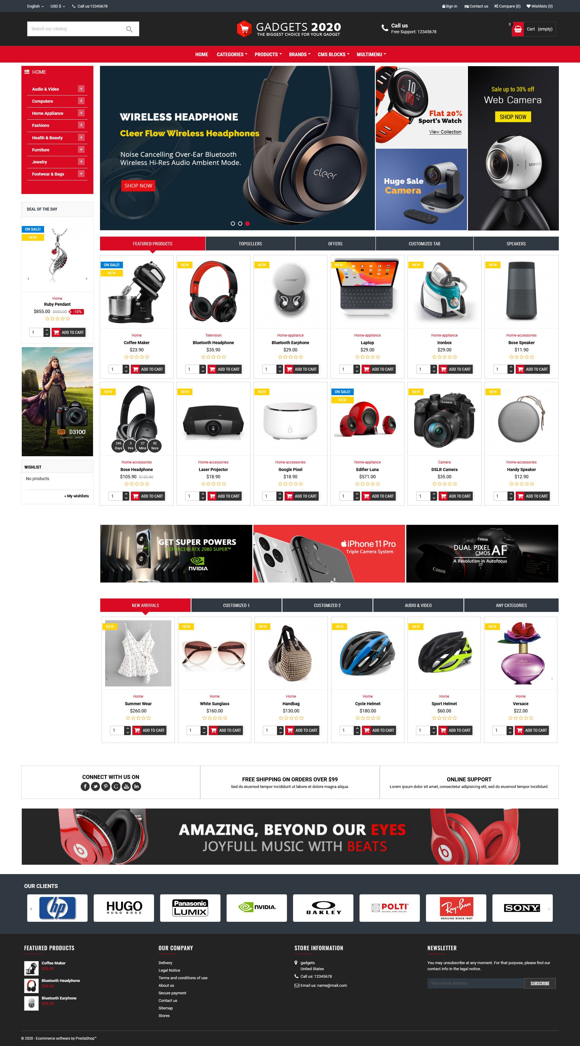 Gadgets Electronic store - PrestaShop Theme by Digitalredfox | Codester