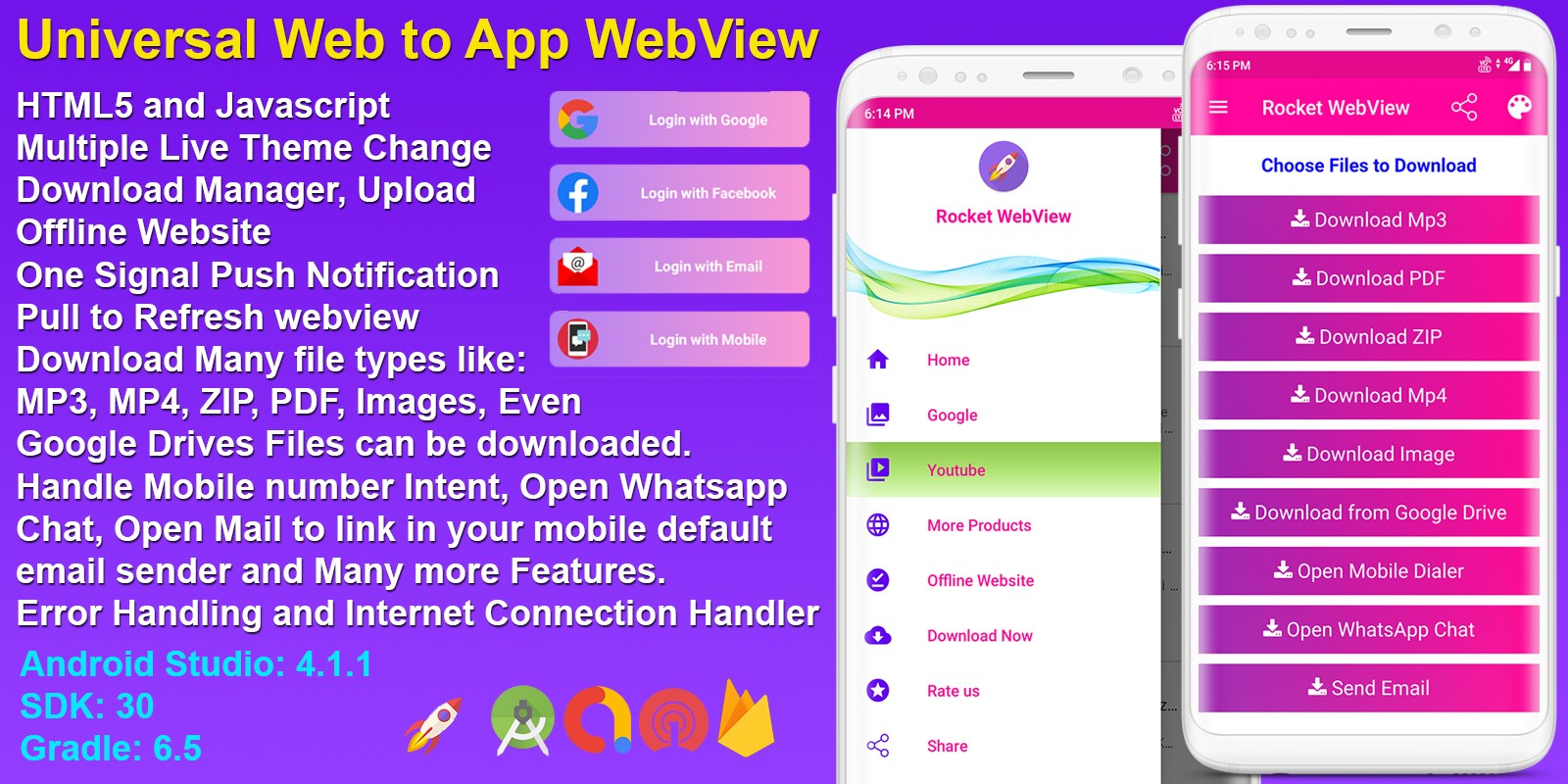 Android Native Webview App Full Template By Krishnaapps Codester