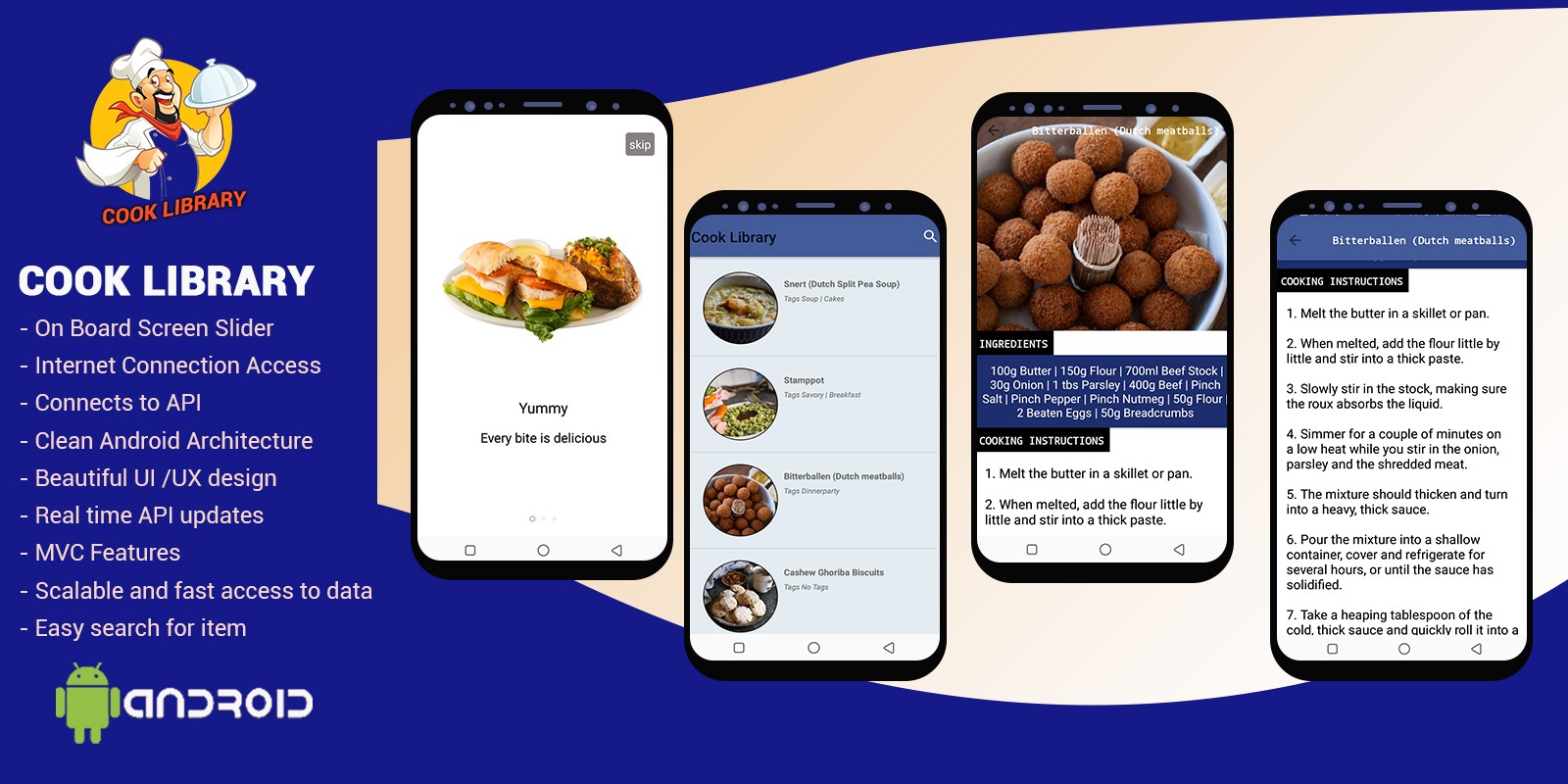 Cook Library Food App - Android Source Code by Dplusplus | Codester