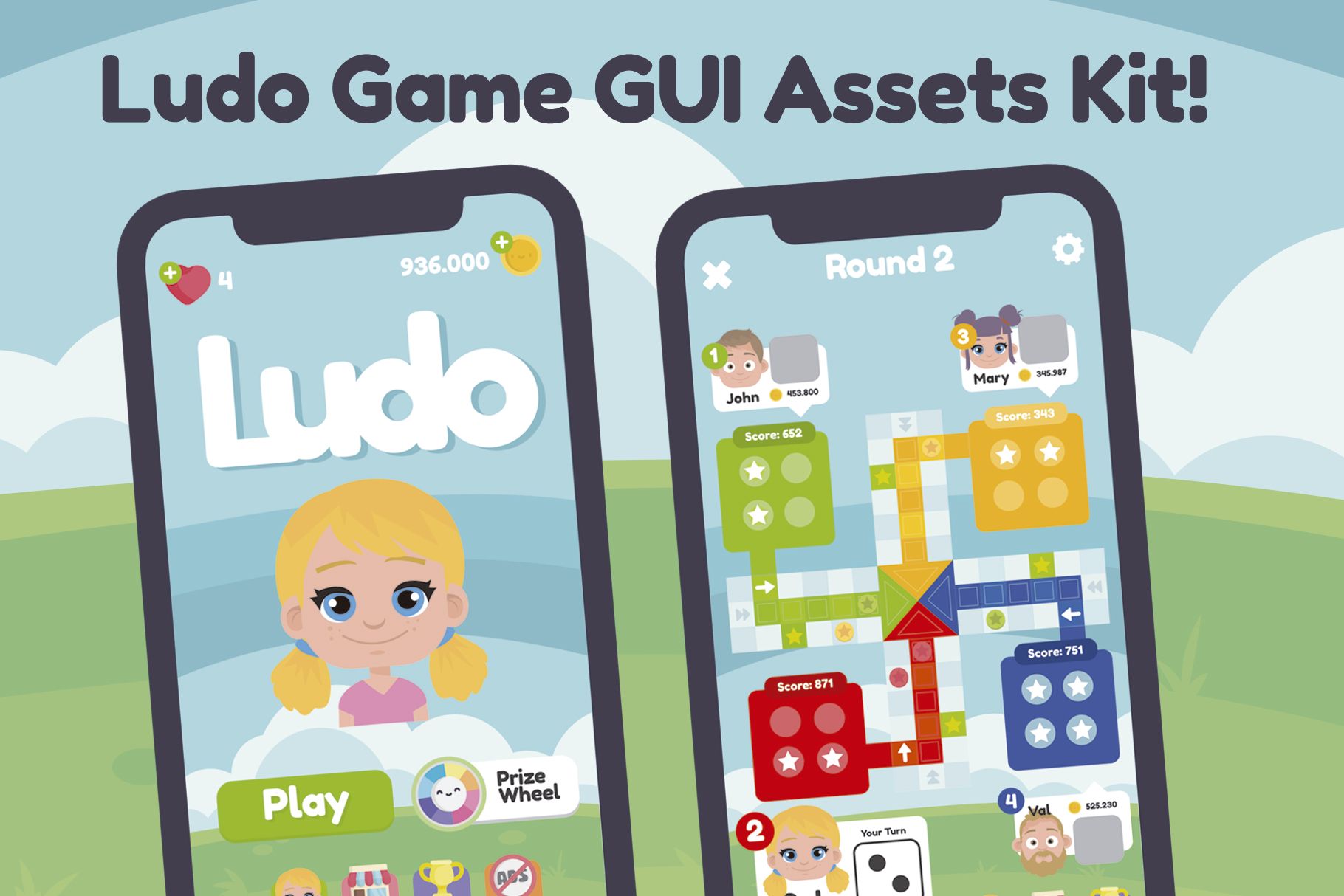 Ludo Game GUI Assets Kit by Gameassets | Codester