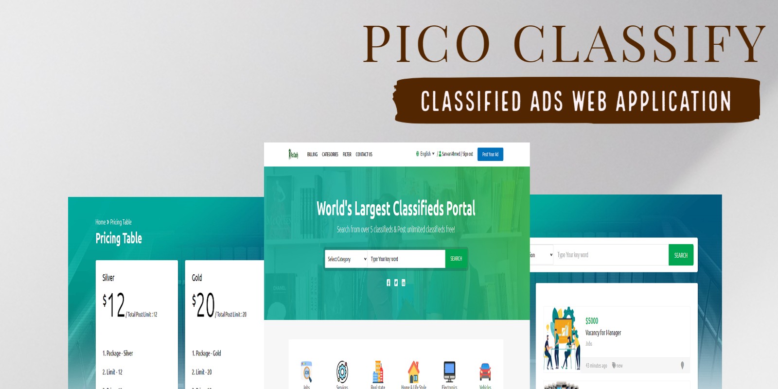 PicoClassify - Classified Ads PHP Script by Picotech | Codester