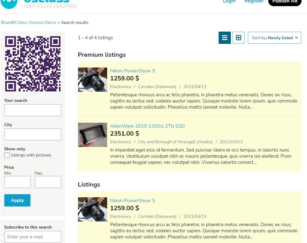 Multi QR Codes For Osclass by Uncode | Codester