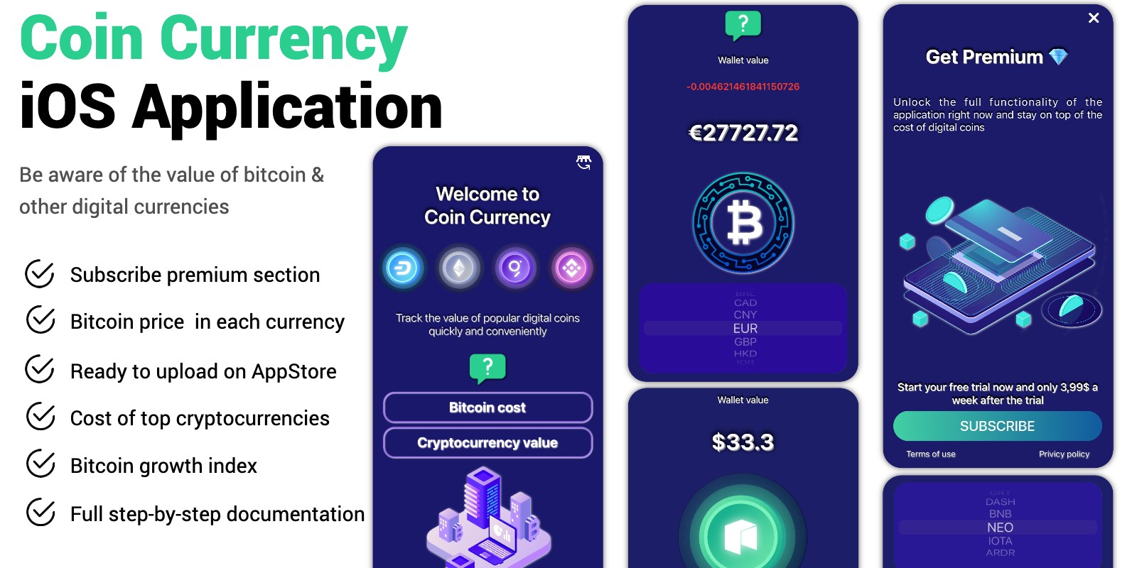 Coin Currency iOS Application by CodeSell | Codester