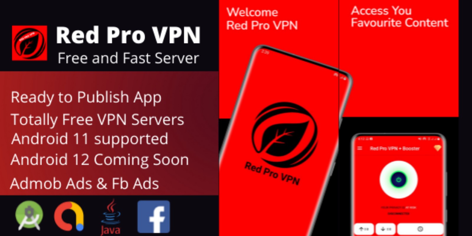 Red Pro VPN - Android App Template by Aqibofficial | Codester
