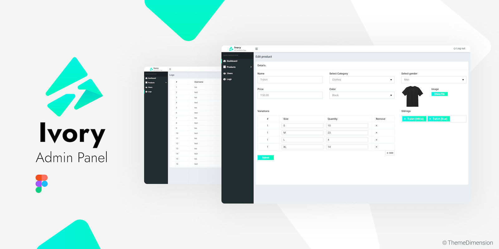 Ivory Admin - Figma Admin Website UI Kit by Themedimension | Codester