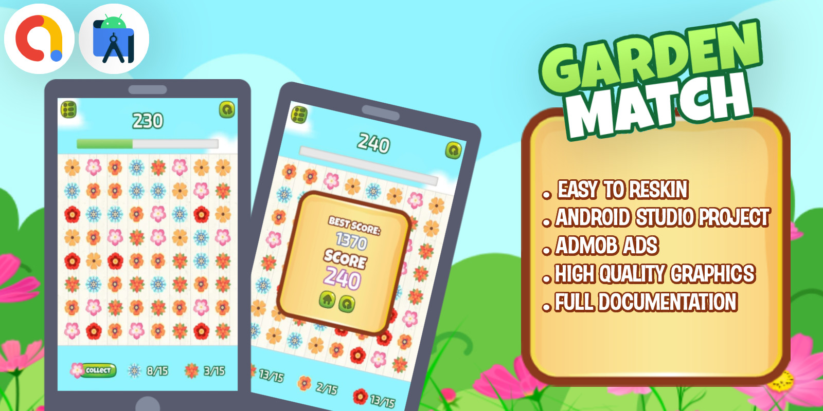 Garden Match Android Studio Game by Anasamhs | Codester