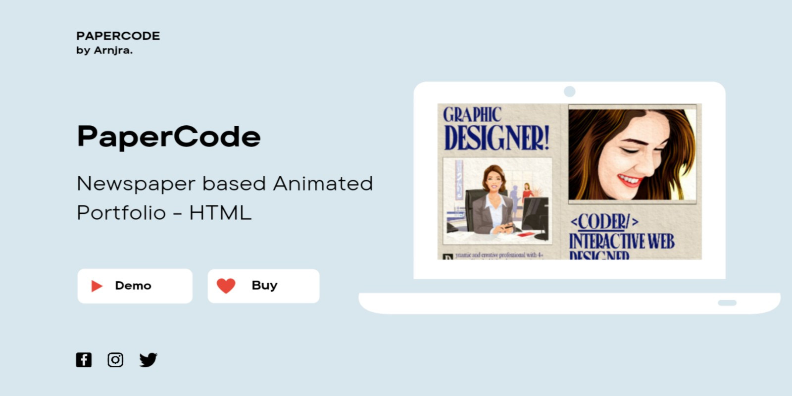Paper Code - Newspaper Based Animated Portfolio by Ionfirm | Codester