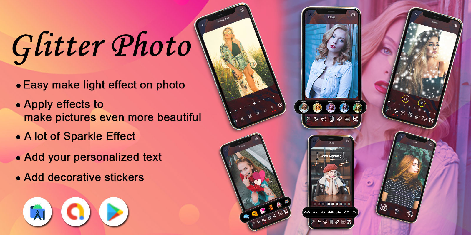 Glitter Photo - Android App Source Code by Elveeinfotech | Codester