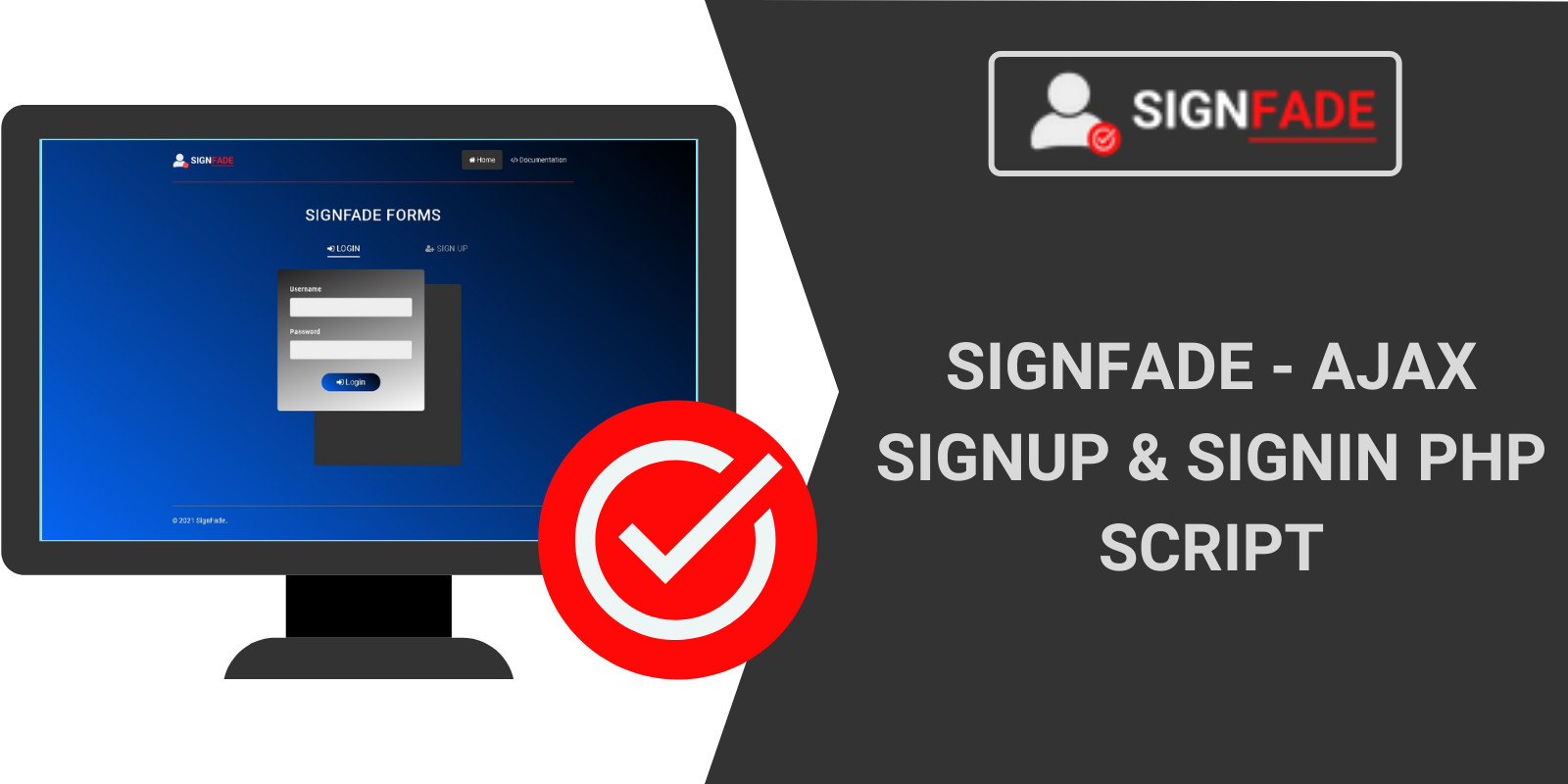 Signfade Ajax Signup And Signin Php Script By Qutescripts Codester 1219