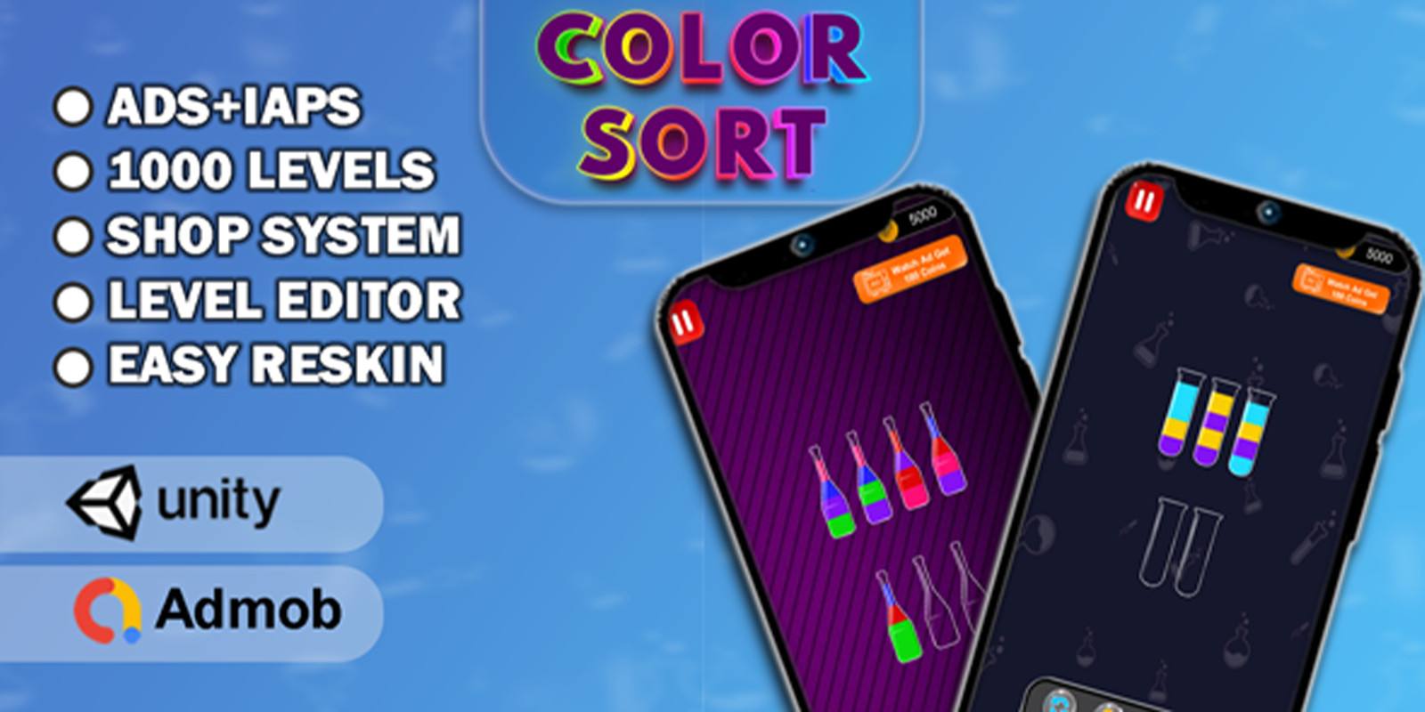 Water Color Sorting Puzzle Unity Project by AsadUllahDev | Codester