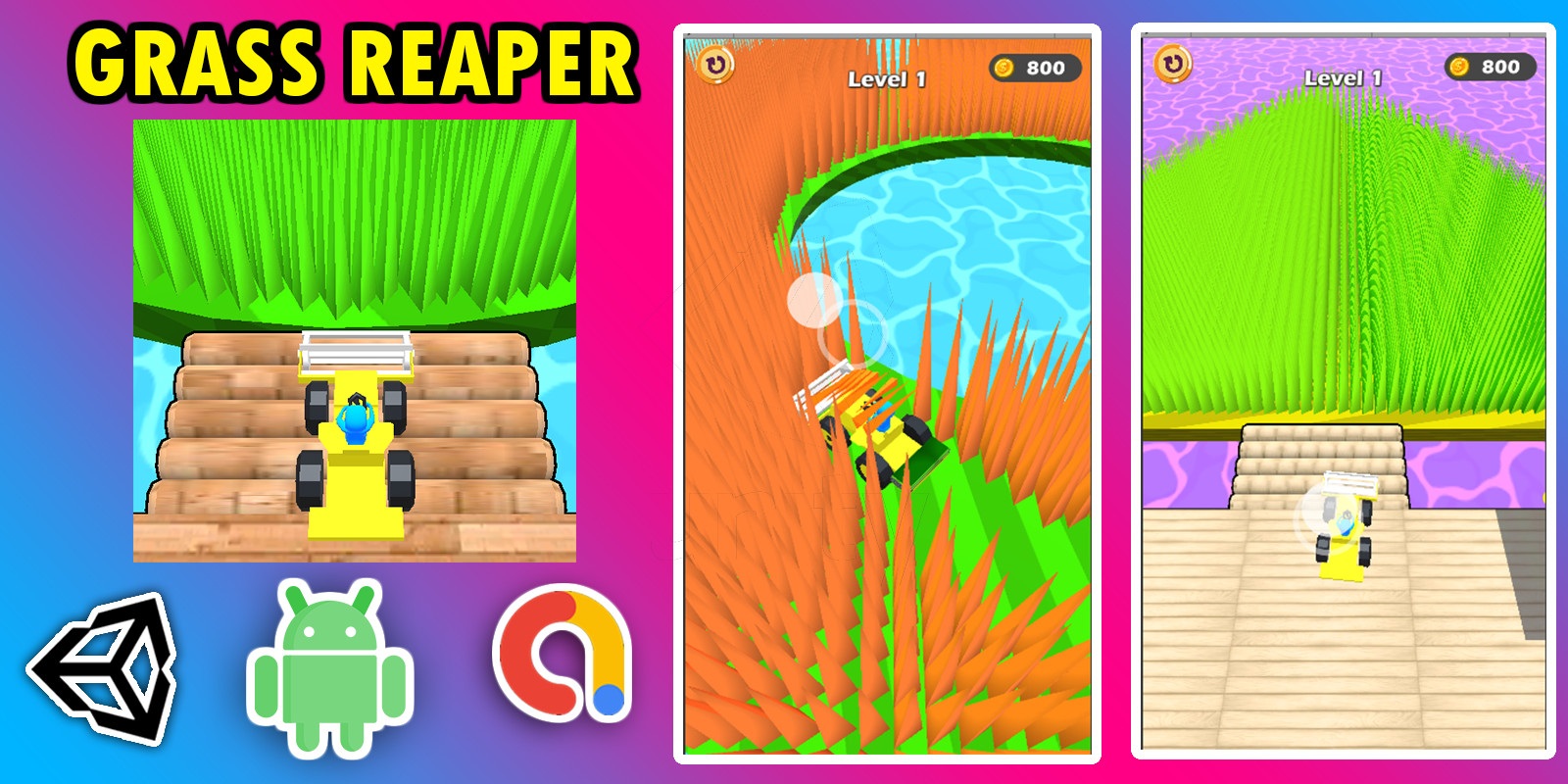 Grass Reaper 3D Game Unity Source Code by NextLevelGames | Codester