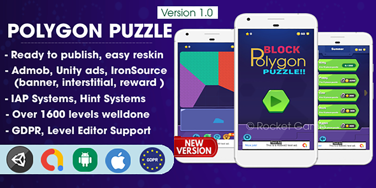 Polygon Block Puzzle - Unity Template Project by Rocketgame | Codester
