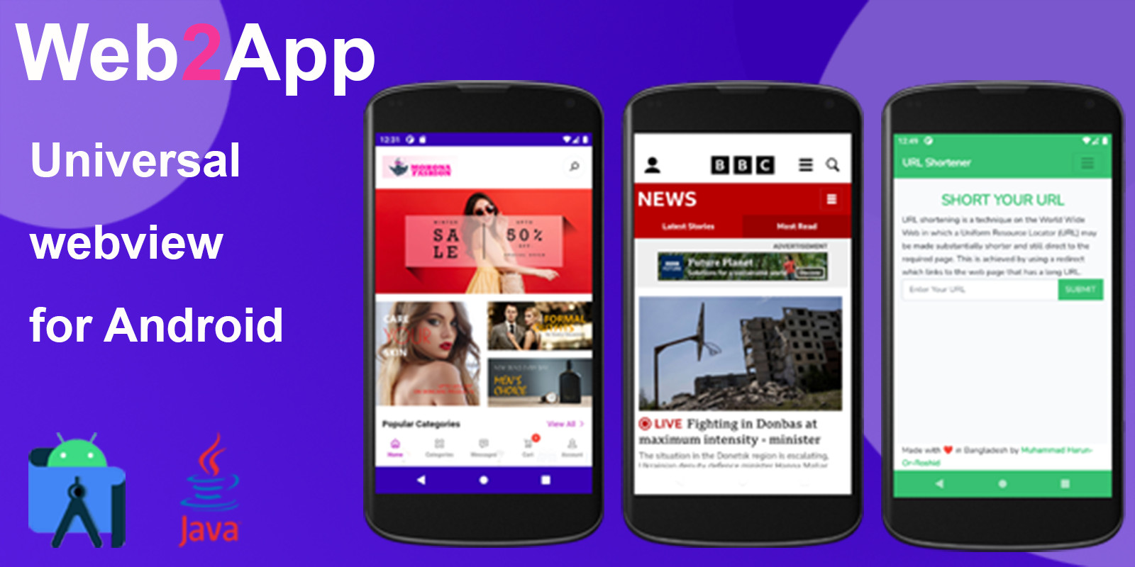 Web2App - Universal WebView Android Native Applica by MadLabIT | Codester