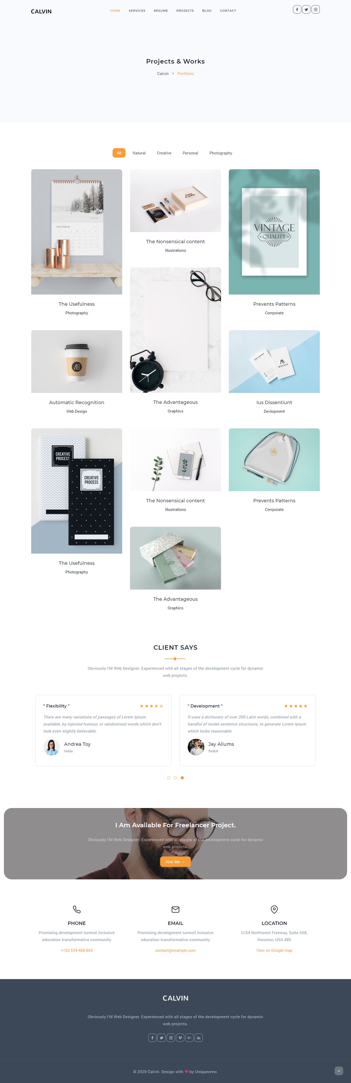 Calvin - Portfolio And Resume HTML Template by Shreethemes | Codester
