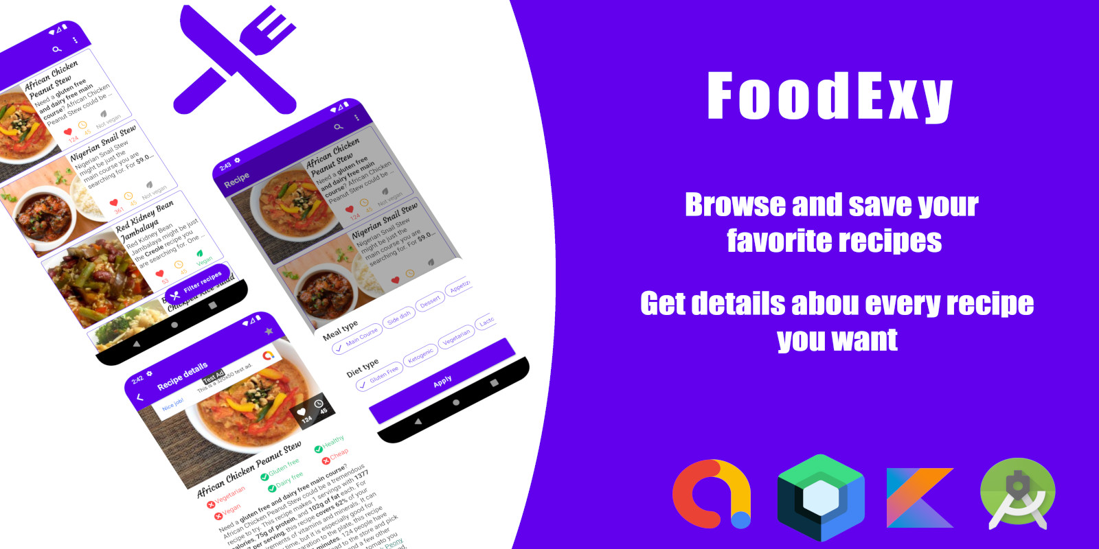 FoodExy - Android Recipe app by HocineElhadj | Codester