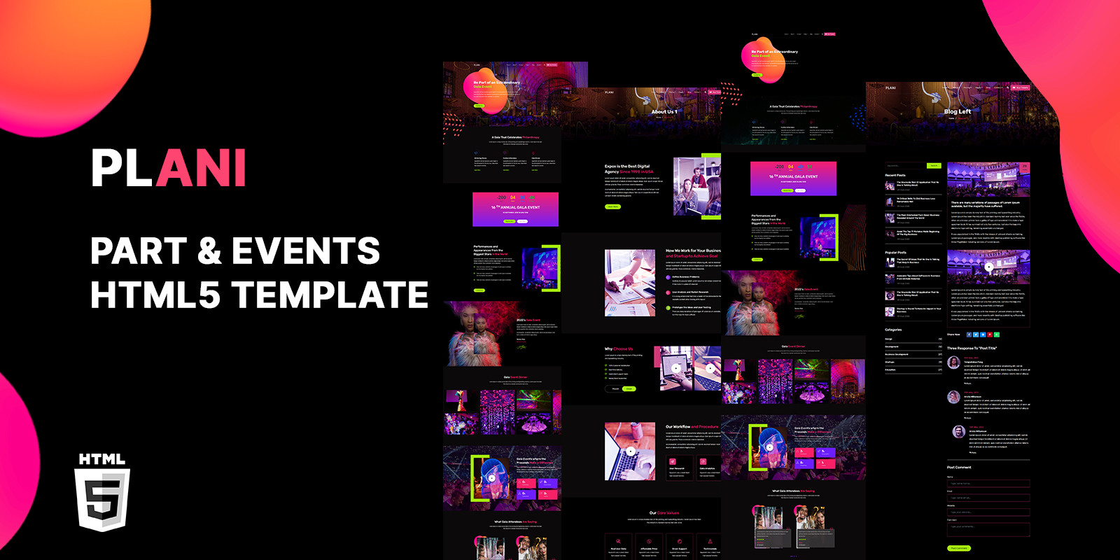 Plani - Events HTML5 Website Template by Templatebae | Codester