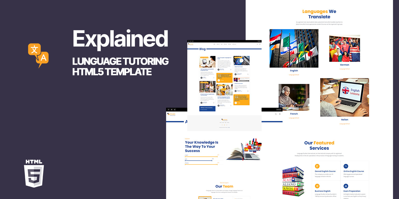 Explained - Translation Office HTML5 Template by Templatebae | Codester