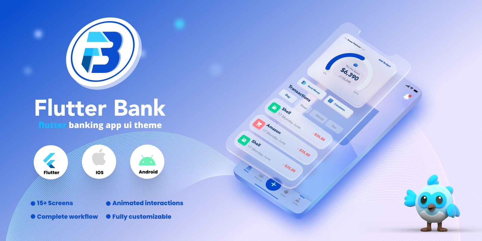 Flutter Bank - Flutter Banking App UI Theme by Ionwizard | Codester