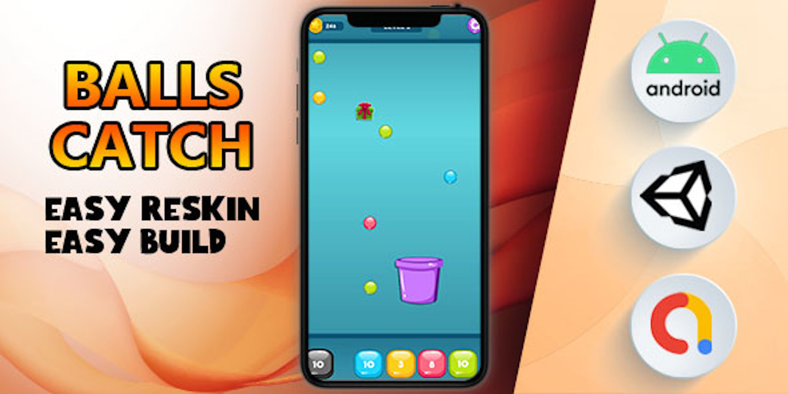 Catch Balls - Unity - Admob by UnityDeveloperGame | Codester