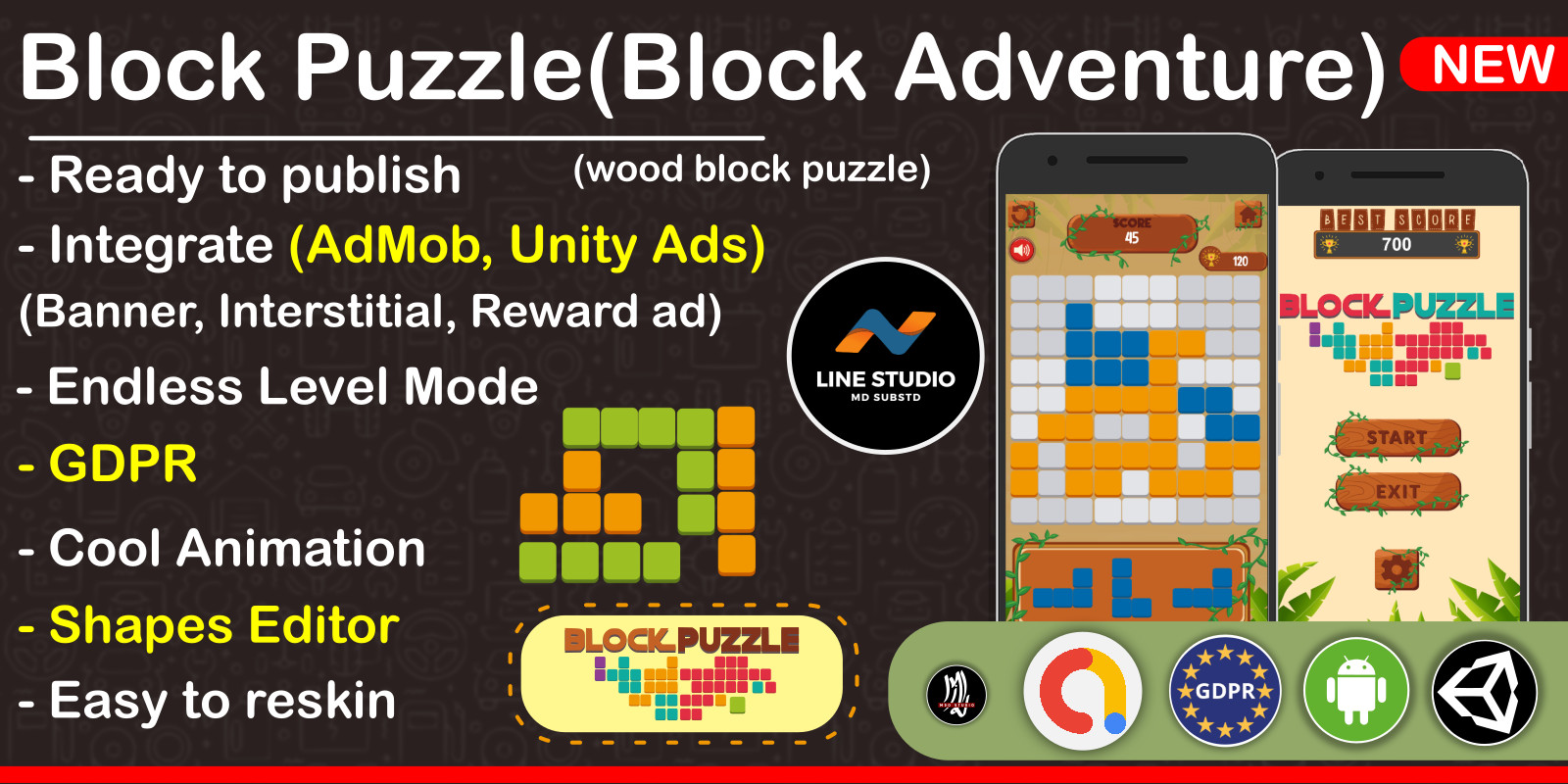 Block Puzzle Wood Adventure Unity by Linestudio | Codester