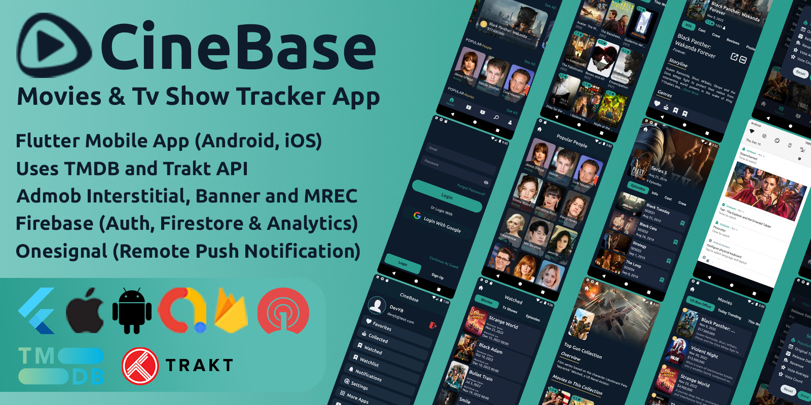 CineBase - Movies AndTv Shows Tracking Flutter by DevYB | Codester