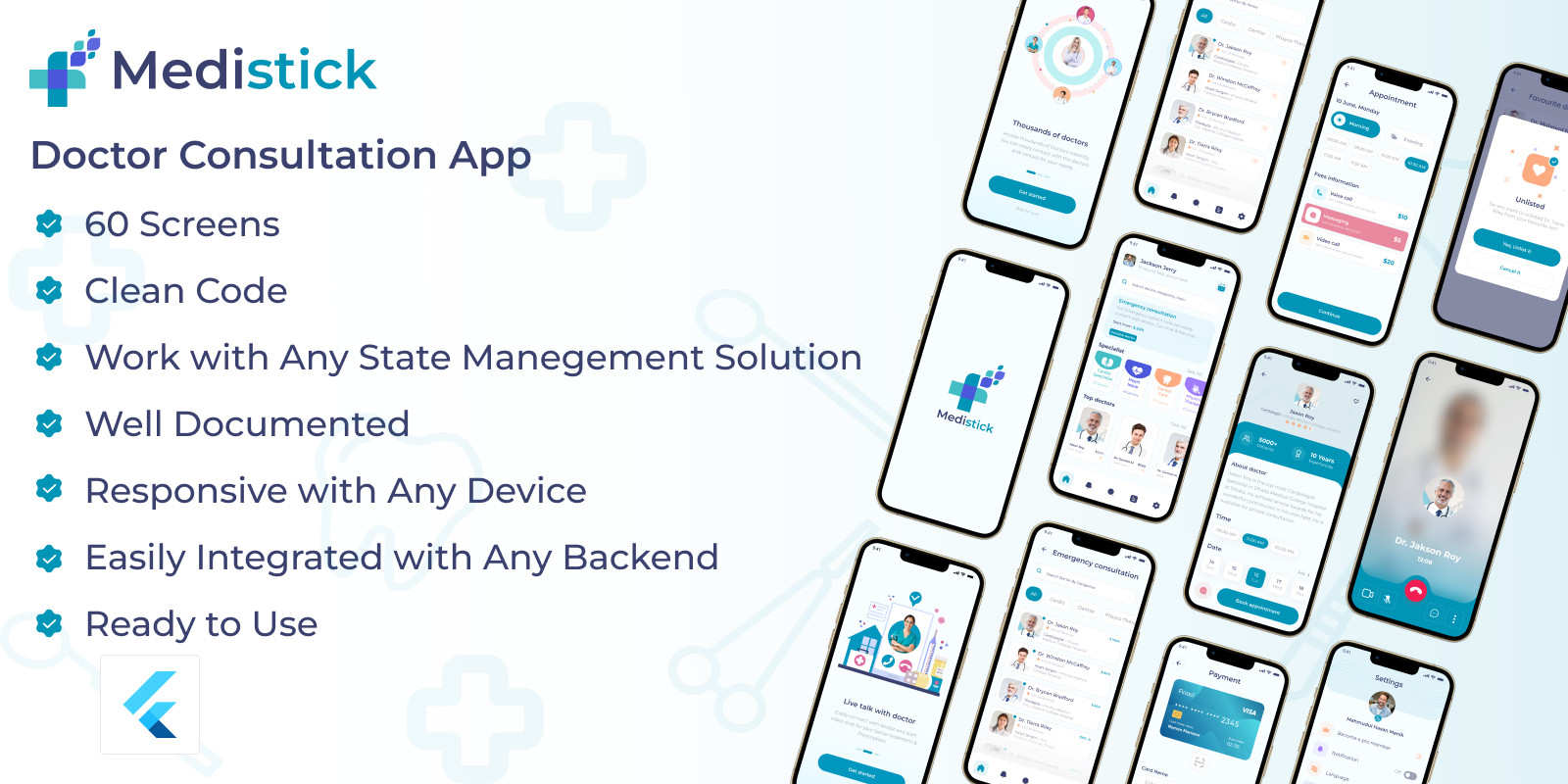 Medistick - Doctor Consultation Flutter UI Kit by Appstick | Codester